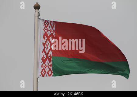 Die Flagge von Belarus in der Galerie der Flaggen der teilnehmenden ...