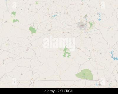 Centre-Ouest, Region Burkina Faso. Höhenkarte in Graustufen mit Seen ...