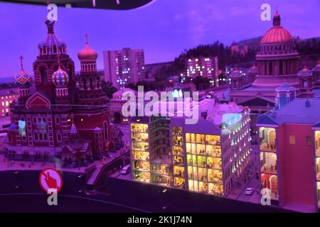 Moskau. Das Museum Diorama "Zar-Modell", in dem die bekanntesten Orte ...