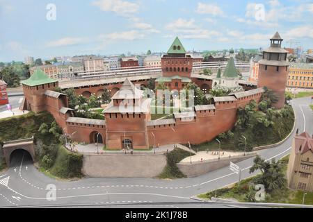 Moskau. Das Museum Diorama "Zar-Modell", in dem die bekanntesten Orte ...