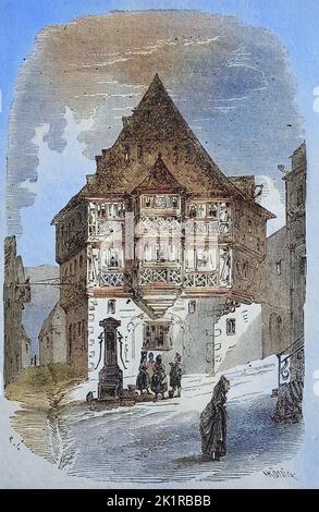 Das Hotel zum Riesen in Miltenberg im Jahr 1869, eines der ältesten ...