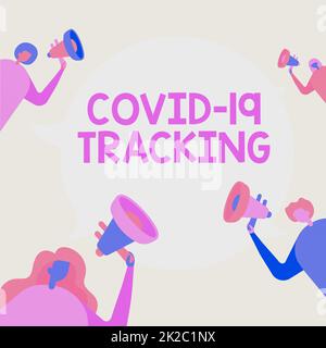 Inspiration mit Schild Covid 19 Tracking. Konzeptionelle Foto ...
