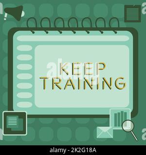 Schild mit der Anzeige „Schulung beibehalten“. Unternehmensübersicht ...
