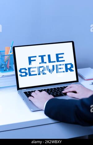 Textüberschrift mit Dateiserver, Word für Gerät, der den Zugriff auf ...