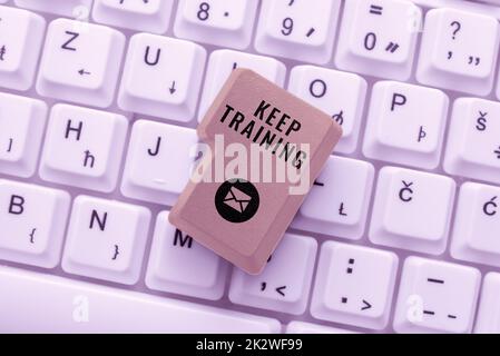 Textunterschrift mit „Schulung halten“. Wort für Erdung Bohren immer ...