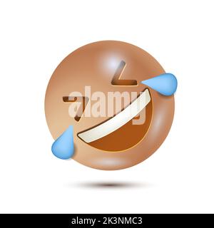 Emoticon rollt auf dem Boden und lacht mit Tränen Stock-Vektorgrafik ...