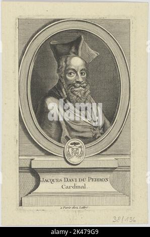 Ein Porträt von Kardinal Jacques Davy Duperron (1556–1618), einem ...