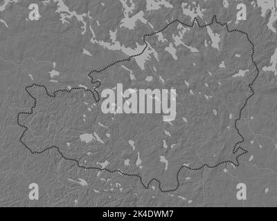 Tavastia proper, Region von Finnland. Höhenkarte in Sepia-Tönen mit ...