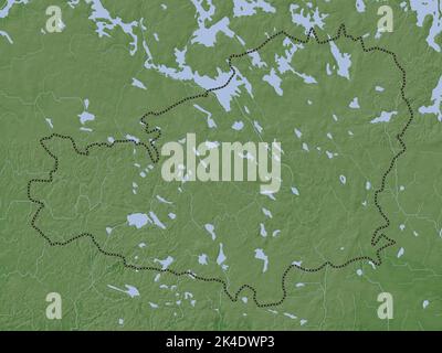 Tavastia proper, Region von Finnland. Farbige Höhenkarte mit Seen und ...