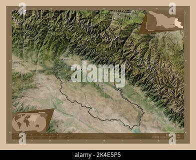 Kacheti, Region von Georgien. Satellitenkarte mit niedriger Auflösung ...