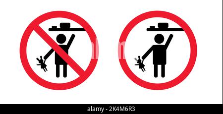 Stick Mann Zeichen, außerhalb der Reichweite zu halten, von Kindern ...