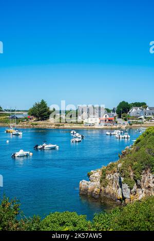 Frankreich, Morbihan, Belz, Ufer des Flusses Etel, Pointe de la Garenne ...