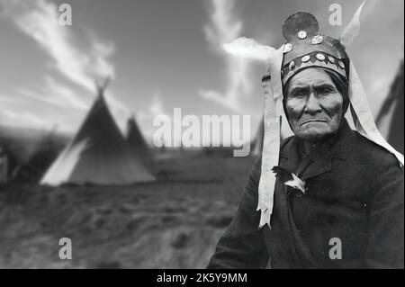 Geronimo war der berühmteste Apache-Chef und kämpfte über ...