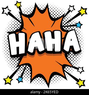 HAHA, Comic Text sound effect Symbol, einfachen Stil Stock-Vektorgrafik ...