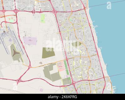 Mubarak Al-Kabeer, Provinz Kuwait. Öffnen Sie Die Straßenkarte. Standorte der wichtigsten Städte ...