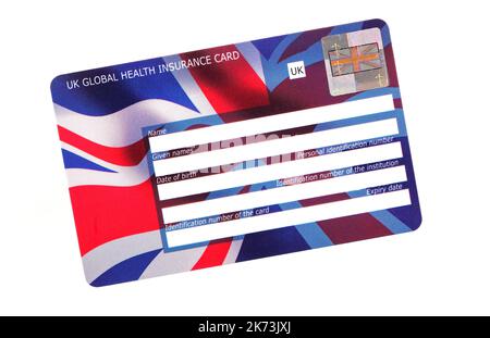 UK Global Health Insurance Card GHIC. Die Versicherungskarte, mit der ...