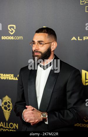 Karim Benzema während der roten Teppich-Zeremonie des Ballon d'Or ...