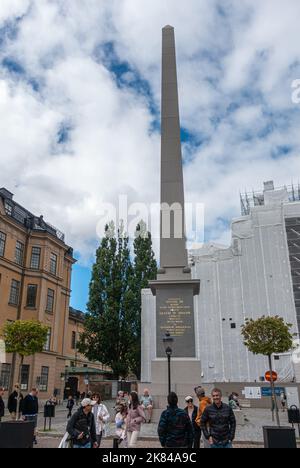 Denkmal-Obelisk zu Gustav III Slottsbacken, Stockholm, Schweden ...