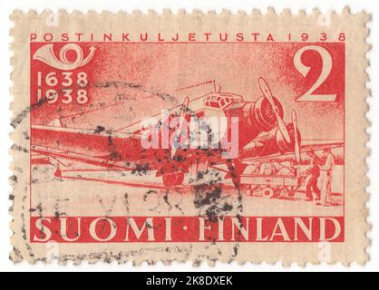 FINNLAND - 1938. September 6: Eine scharlachrote Briefmarke mit 2 ...