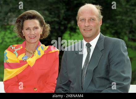 Oslo 19930816: Das norwegische Königspaar, König Harald und Königin ...