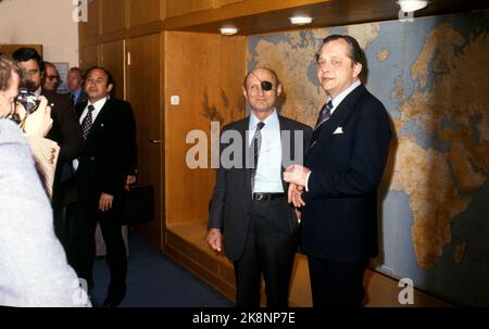 Oslo Mai 1978. Israels Außenminister Moshe Dyan besucht Norwegen. Hier ...