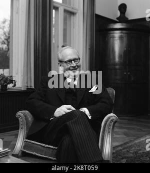 Oslo 14. März 1959. Außenminister Halvard lange war für den Beitritt ...