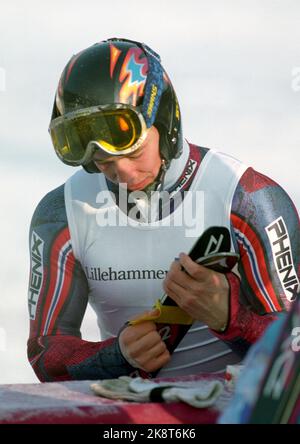 Kvitfjell 19940213. Die Olympischen Winterspiele in Lillehammer ...