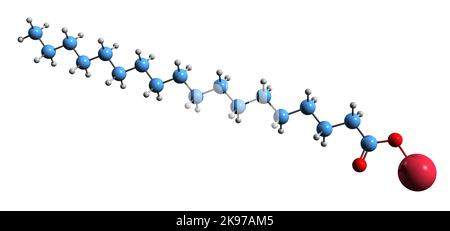 3D-Bild: Natriumstearat-Skelettformel - molekularchemische Struktur ...