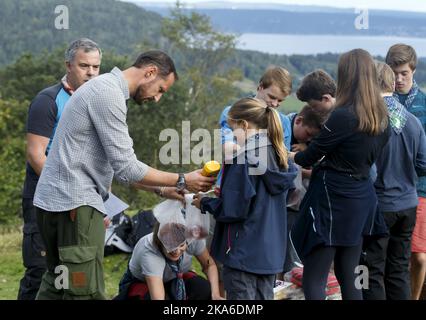 Asker, Norwegen 20150907. Kronprinz Haakon und Prinzessin Ingrid ...