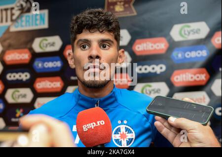 Stavanger 20220825. Florinel Coman von FCSB in der Interviewzone nach ...