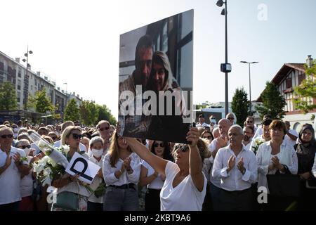 Veronique Monguillot, Ehefrau des Busfahrers Philippe Monguillo in Bayonne, Frankreich, erklärte ...