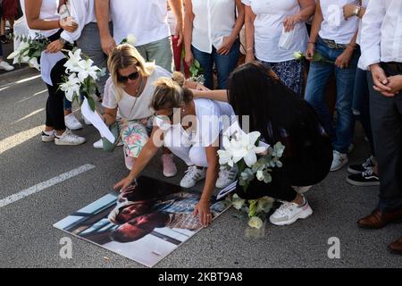 Veronique Monguillot, Ehefrau des Busfahrers Philippe Monguillo in Bayonne, Frankreich, erklärte ...