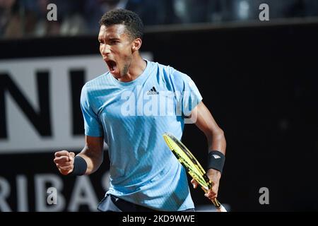 Felix Auger-Aliassime feiert während des Internazionali BNL D'Italia ...