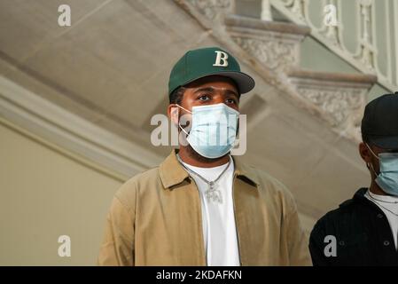 Christopher George Latore Wallace Jr., spricht als Bürgermeister von ...