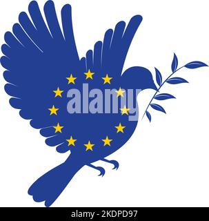 Dove Peacemaker Silhouette, Vektor. Taubenillustration, Symbol des ...