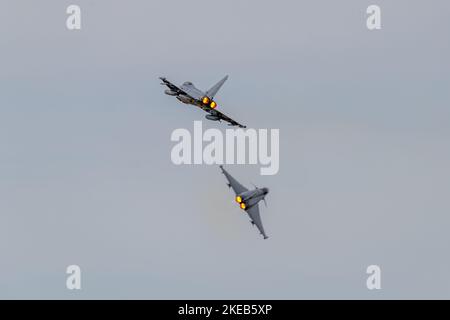 Österreichische Eurofighter der Luftwaffe führen ihre ...