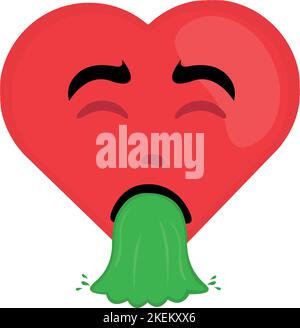 Erbrechen Kotzen Emoji Emoticon-symbol Cartoon Stock-Vektorgrafik - Alamy