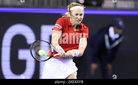 Der Schweizer Jil Teichmann beim Finale des Billie Jean King Cups ...