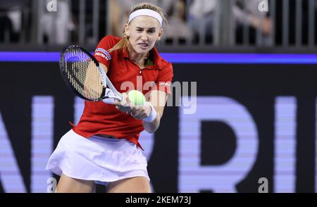 Der Schweizer Jil Teichmann beim Finale des Billie Jean King Cups ...