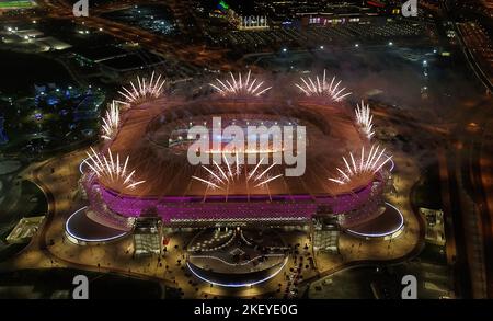 Undated Foto von Ahmad bin Ali Stadion, in Katar, wo einige der FIFA ...