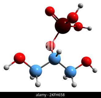 3D Bild der Glycerol-Skelettformel - molekularchemische Struktur von ...