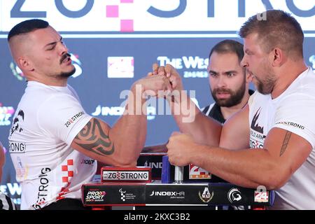 07.07.2019., Zagreb, Kroatien - World Armwrestling Cup ZG stark in Zagreb. Finale: Tomas de ...