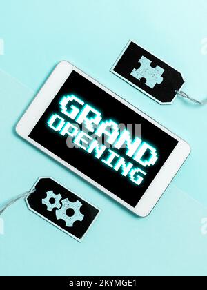 Schild mit der großen Eröffnung, Geschäftsübersicht Ribbon Cutting New ...