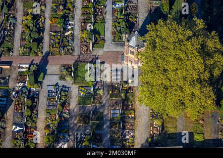 Luftbild, Friedhof Kloster Kamp, Kapelle, Kamperbrück, Kamp-Lintfort ...