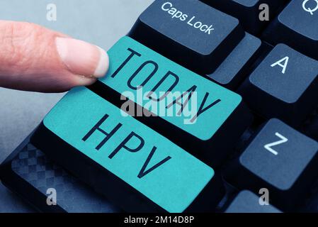 Schild zeigt Human Papilloma Virus. Wort geschrieben über die häufigste ...