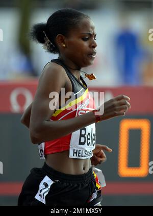 20120628 – HELSINKI, BELGIEN: Belgischer Almensh Belete reagiert nach dem Finale der Frauen im ...