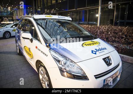 20140130 – ANTWERPEN, BELGIEN: Abbildung zeigt Autos mit Sponsorenlogo ...