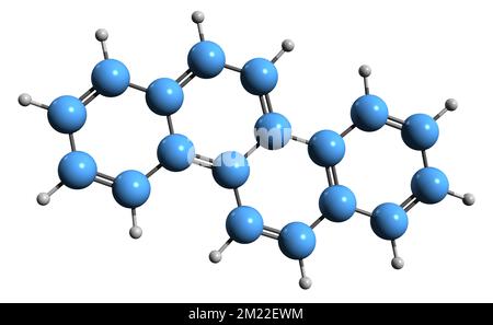 3D-Bild einer Tetracen-Skelettformel - molekularchemische Struktur von ...