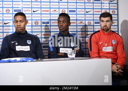 Genks Jean-Paul Boetius, Genks Pierre Desire Zebli und Genks Torwart ...