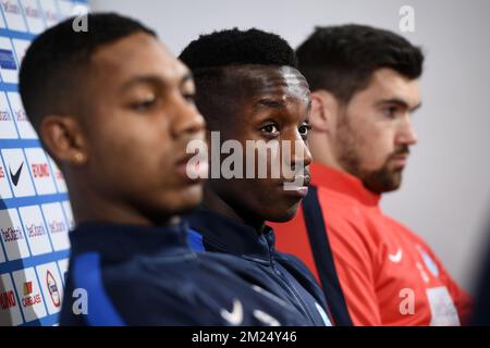 Genks Jean-Paul Boetius, Genks Pierre Desire Zebli und Genks Torwart ...